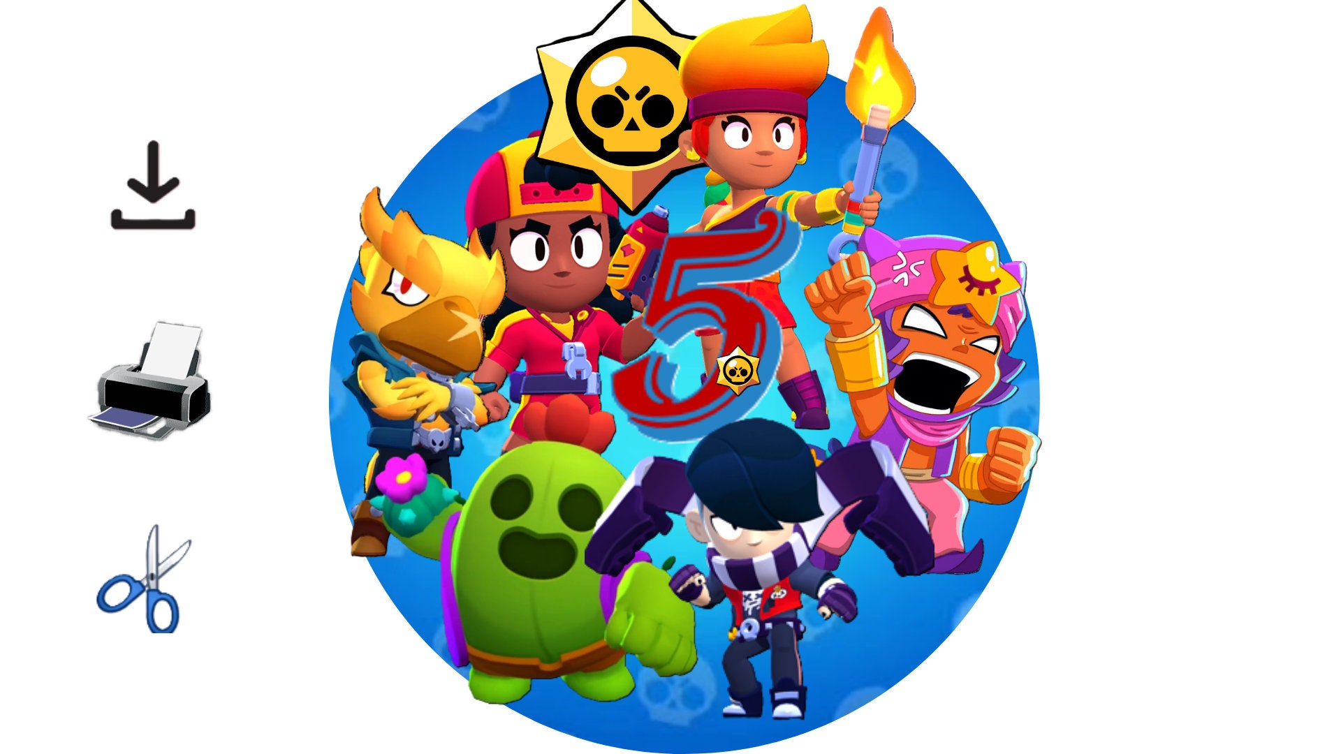 Brawl Stars Cake Topper. Brawl Stars Cupcake Toppers. Digital File ...