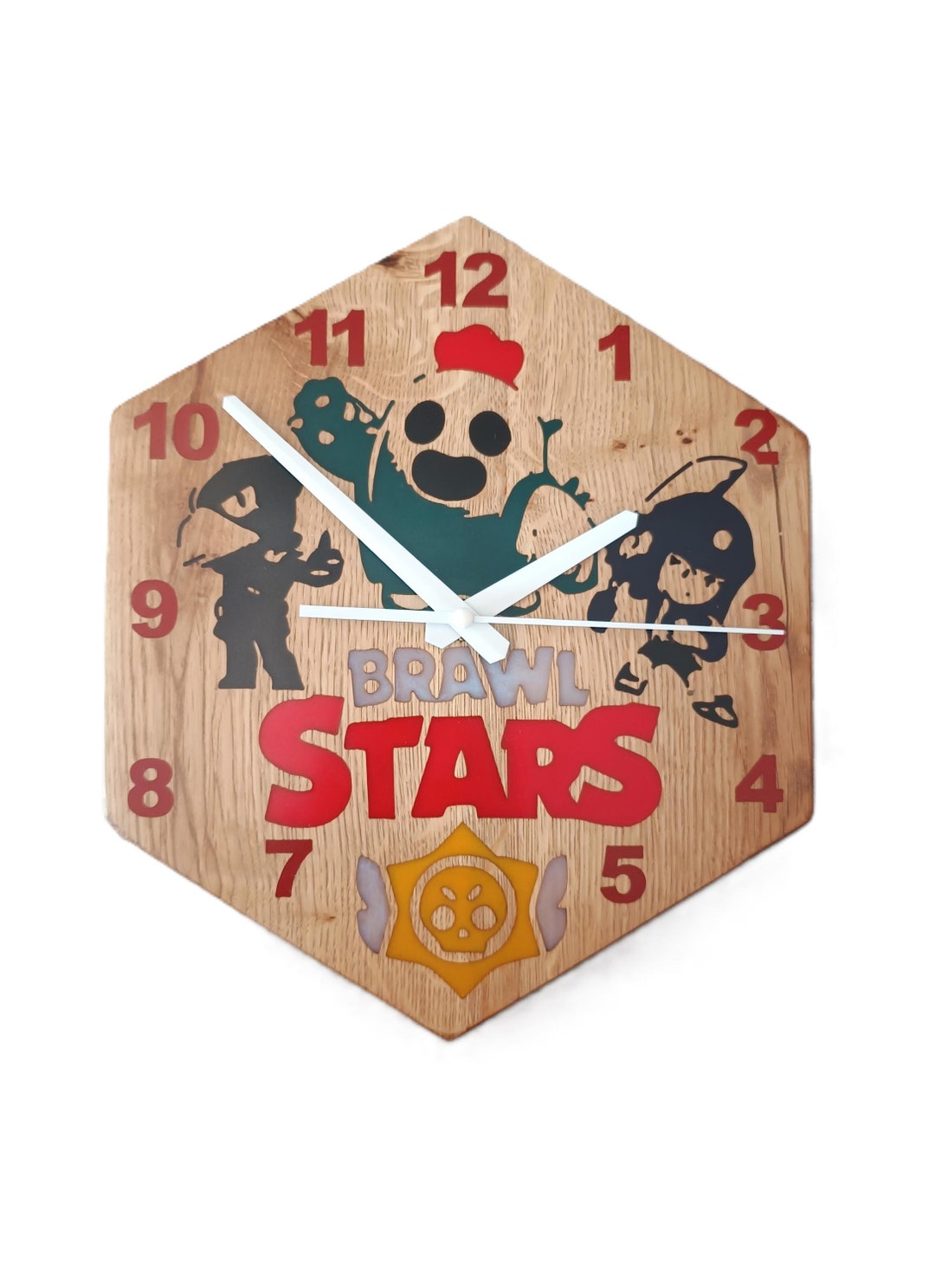 Unique Wall Clock Brawl Stars. Wall Wooden Clock Brawl Stars. - Etsy