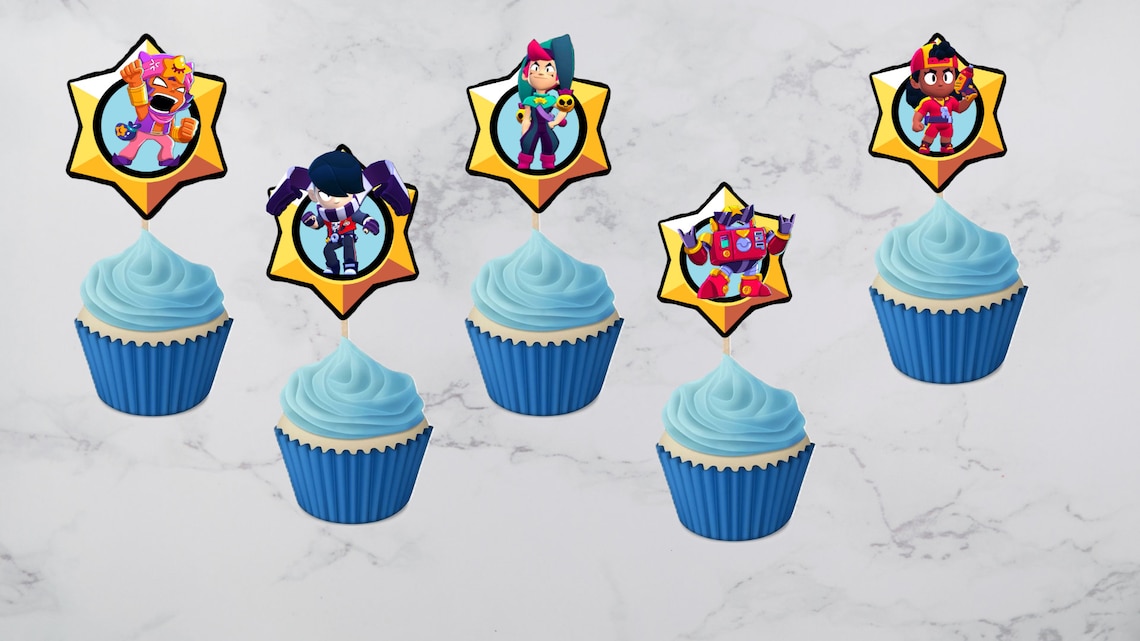 Brawl Stars Cake Topper. Brawl Stars Cupcake Toppers. Digital File - Etsy