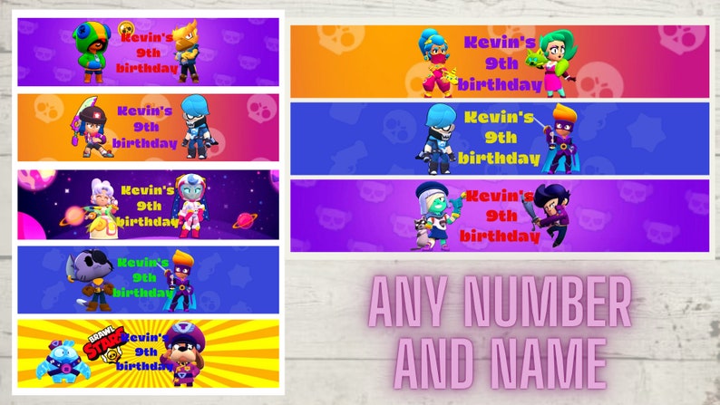 Brawl Stars Holiday Bottle Stickers. Bottle Label Design. Digital File ...