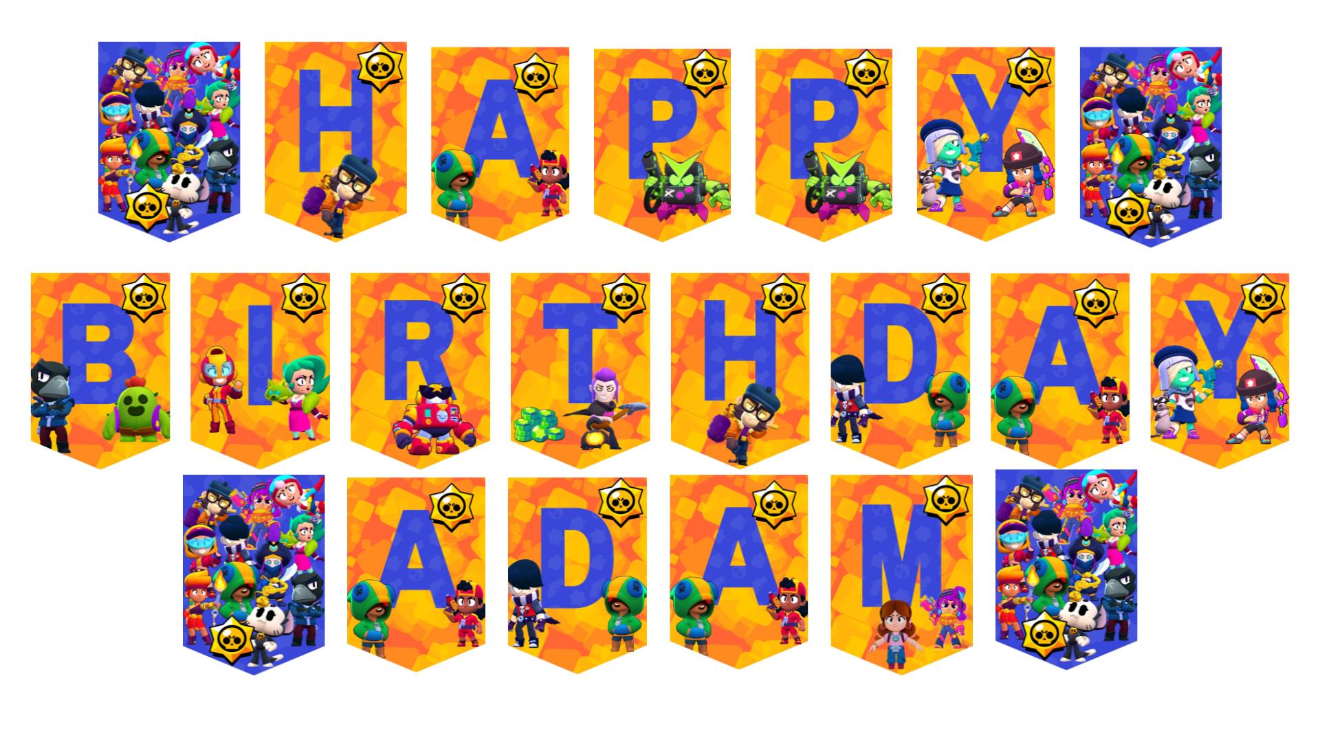 Banner Happy Birthday Brawl Stars. Brawl Banner. Digital File - Etsy