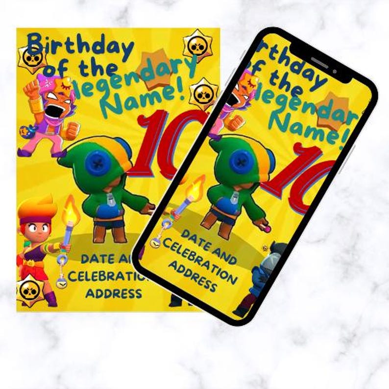 Brawl Stars Birthday Pack. Set Brawl Stars. Banner, Topper, Cupcake ...
