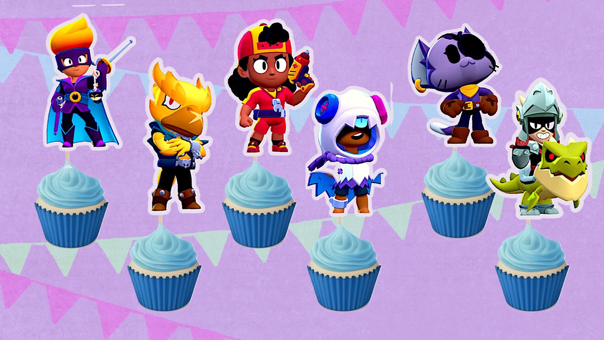 Brawl Stars Cake Topper and Cupcake Toppers. Digital File - Etsy
