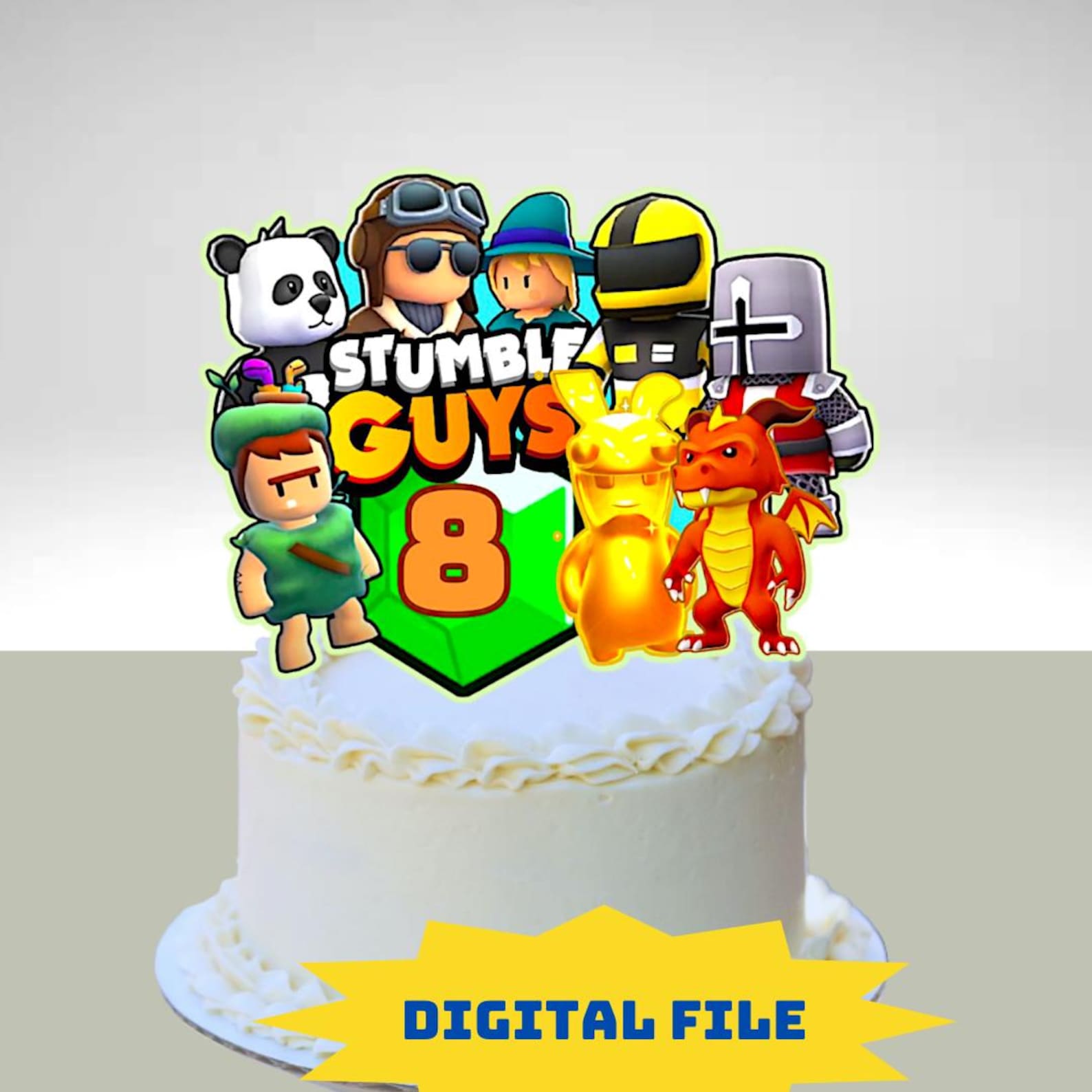 TOPPER FOR CAKE. Stumble Guys Cake Topper. Cupcake Toppers Digital File ...