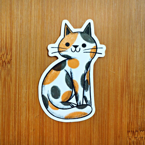 Calico Cat Sticker Pack Set of 6 Mini Stickers 2 on - Etsy