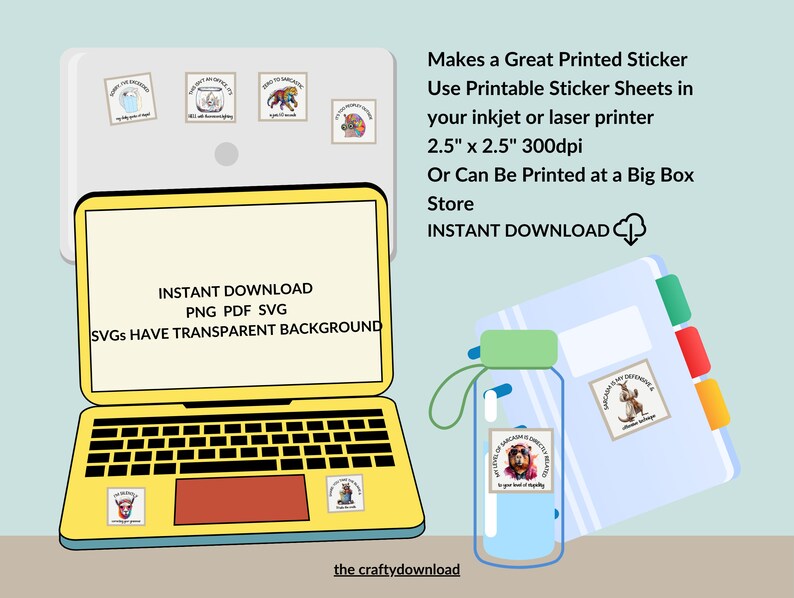 Funny and Trendy Sarcastic Sticker Bundle Inappropriate Laptop iPad ...