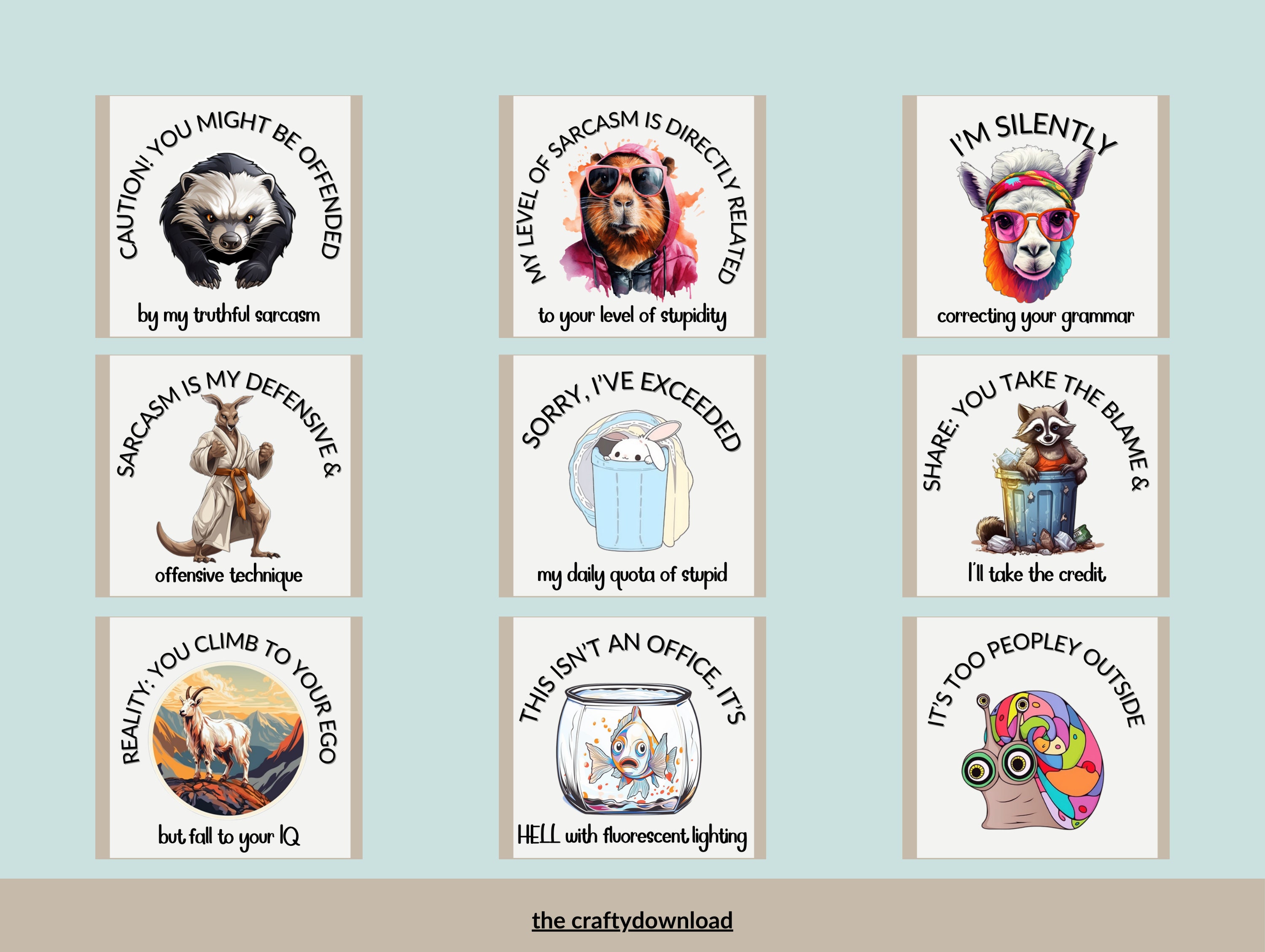 Funny and Trendy Sarcastic Sticker Bundle Inappropriate Laptop iPad ...