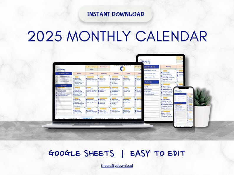 Monthly Calendar Spreadsheet Template Google Sheets Task Tracker Daily ...