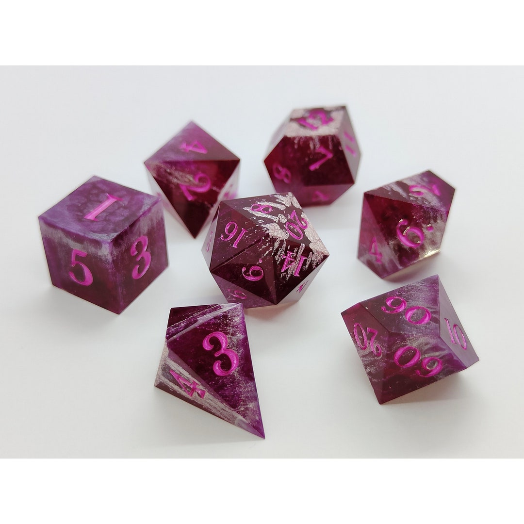 Sugar Plum Handmade Sharp Edge Dice Set Gift for Role Playing Games ...
