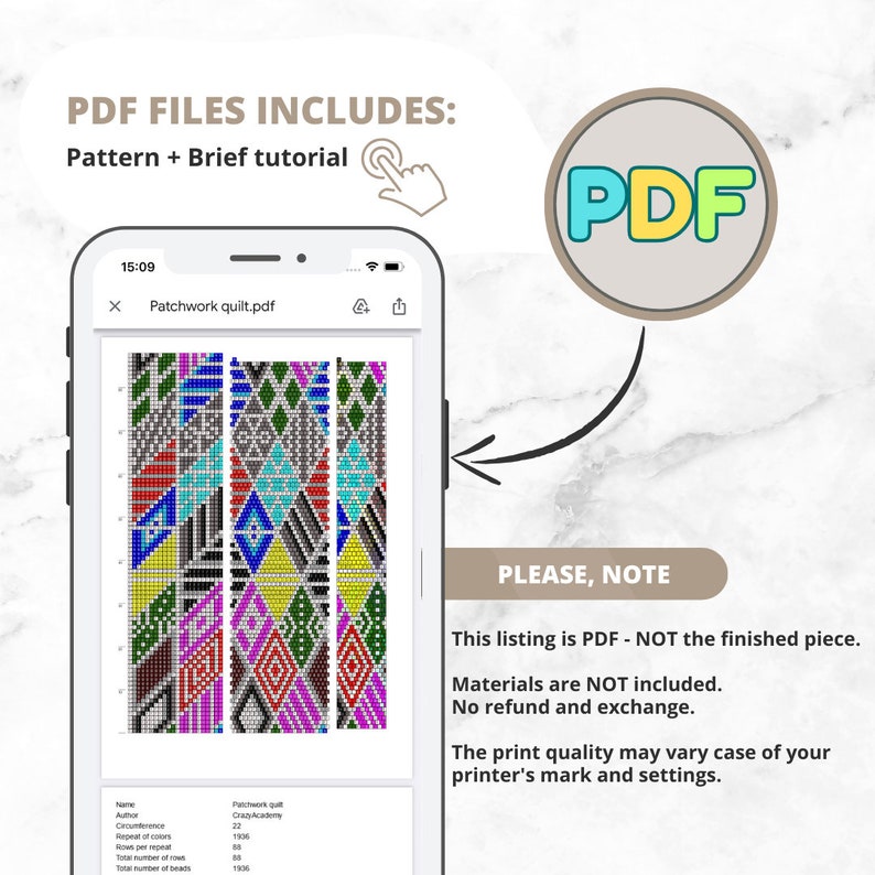 PDF Bead Crochet Rope Pattern With Khaki Green Accent, Create Your Own ...