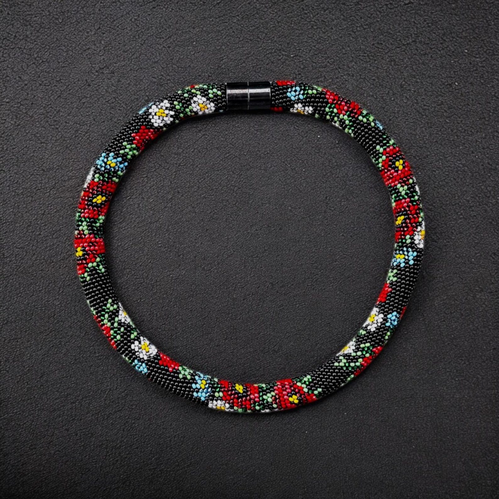 PDF Pattern to Make Bead Floral Crochet Necklace, Craft Pattern Field ...