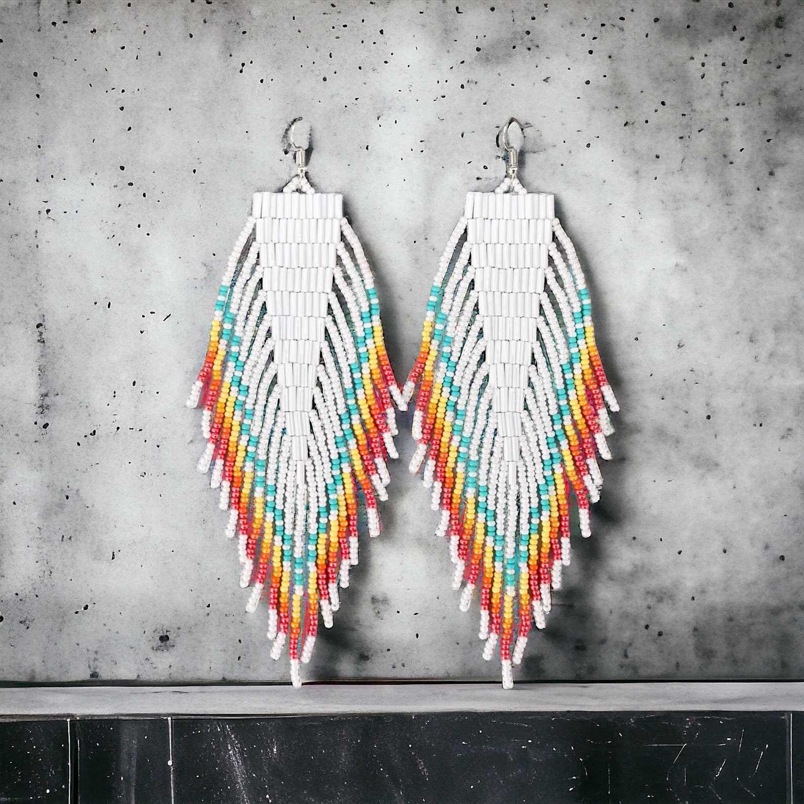 PDF White Tribal Beaded Earrings Pattern, for Beginner Pattern Native ...