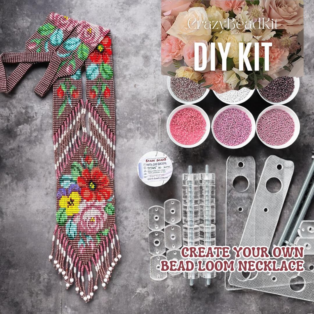 DIY Bead Loom Necklace Kit Floral Symphony, Create Loom Handmade ...