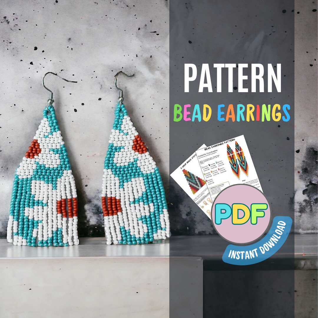 PDF Pattern Beaded Daisy Flower Bead Fringe Earrings, Seed Beads Floral ...