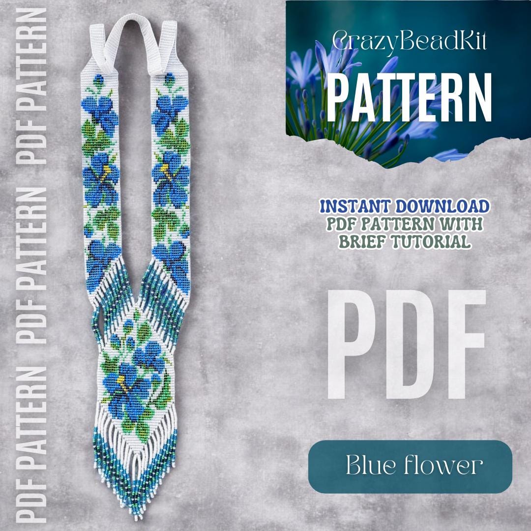 PDF Bead Loom Necklace Floral Harmony Pattern, Create Stunning Beaded ...