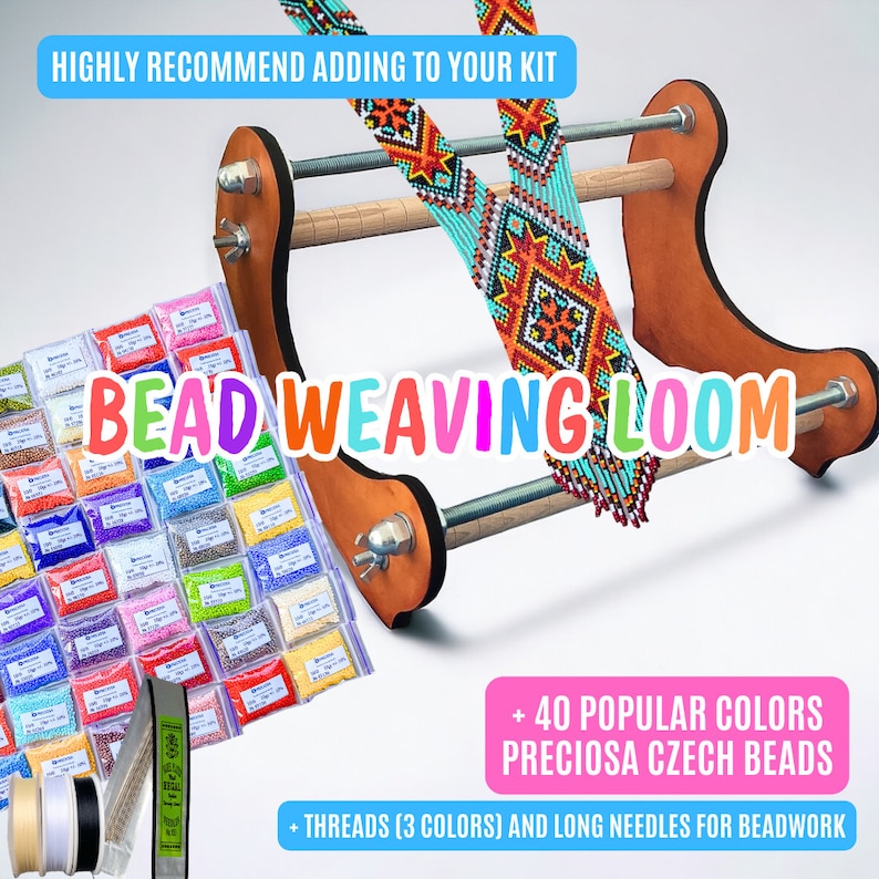 DIY KIT Bead Loom Necklace Kit, Create Your Own Gerdan, Kit for Adults ...