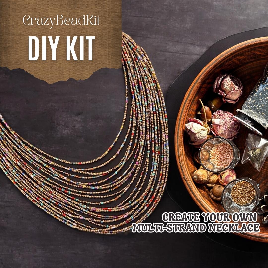 DIY Bead Multi-strand Gold Necklace Kit, Handmade Jewelry Crafting Kit ...