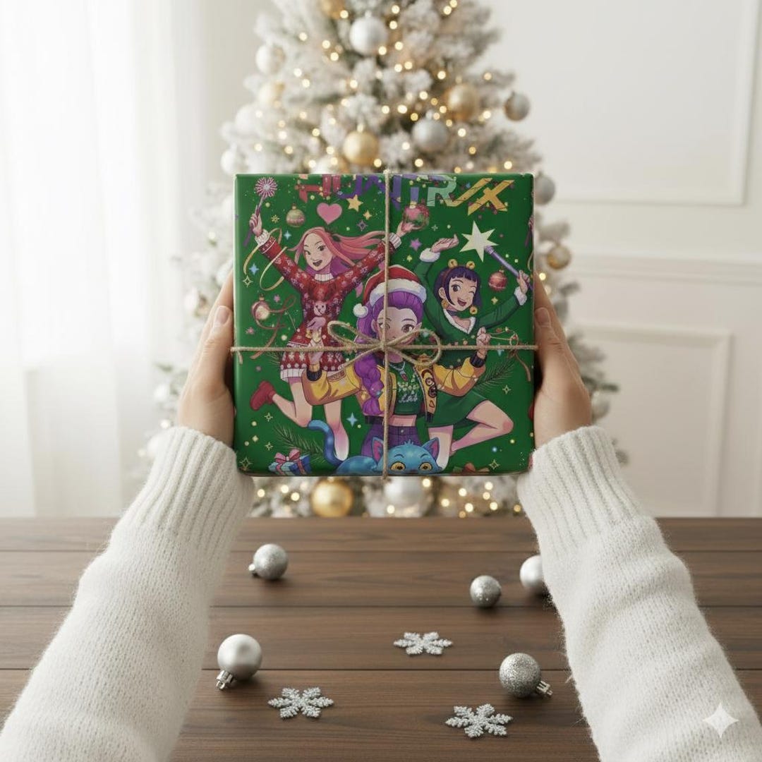 Huntrix K-pop Demon Hunters Christmas Wrapping Paper, Funny Anime ...