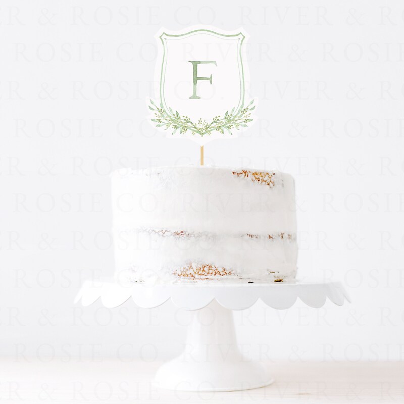 Monogram Crest Cake Topper - Etsy