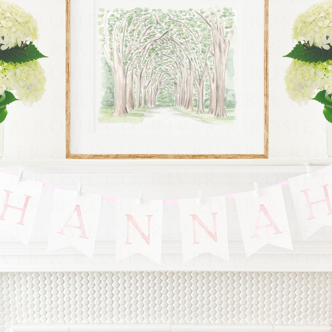 Name Banner Sign Personalized Baby Name Banner Printable Baby Shower ...