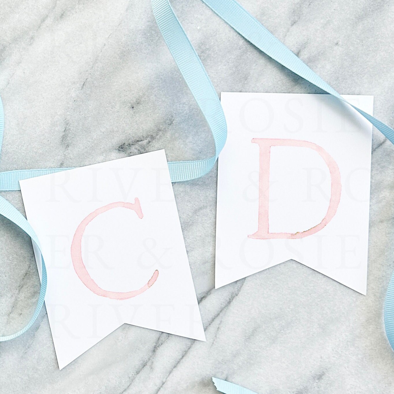 Watercolor Alphabet Banner Printable Shower Banner Watercolor Letters ...