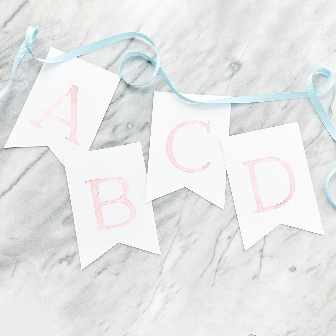 Printable Name Banner, Baby Name Banner, Baby Shower Pennant Banner ...