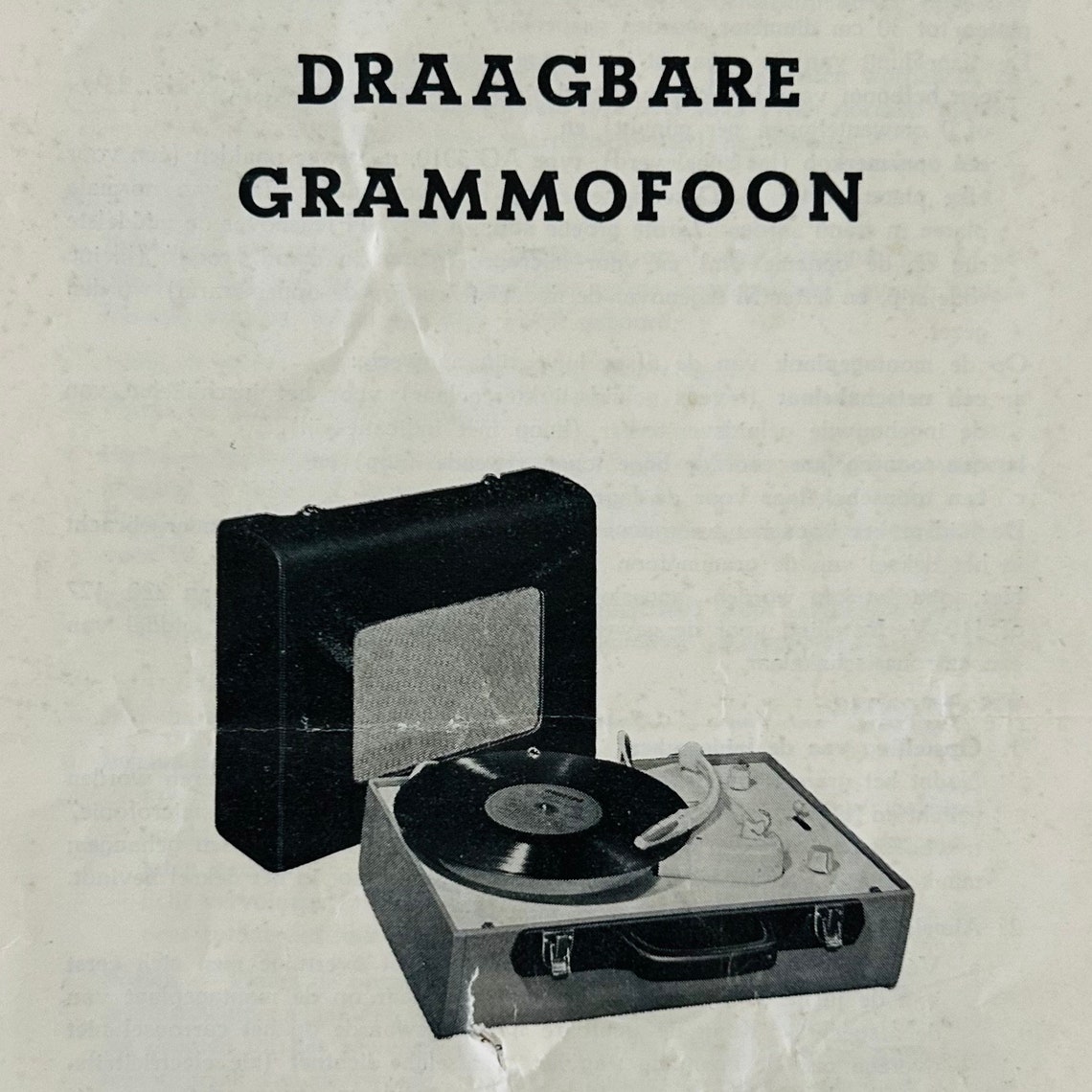 Philips Portable Gramophone Record Player - Ca. 1955 - Complete and ...