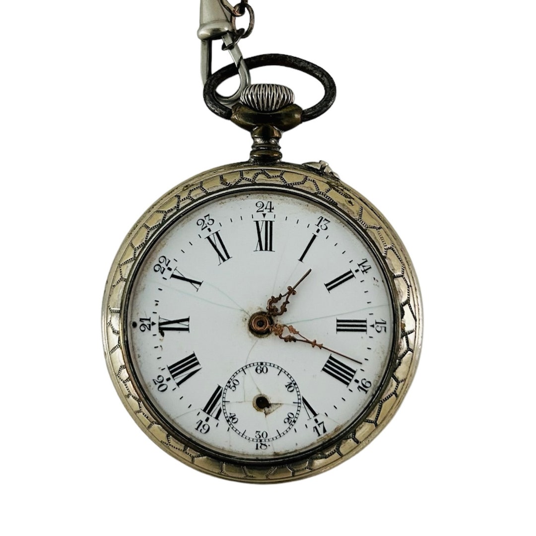 Watch Remontoir Cylindre 6 Rubis Bad Condition, Glass and Crono Pointer ...