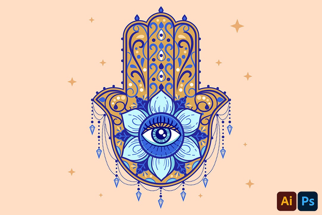 Hamsa Hand of Fatima Illustration - Etsy