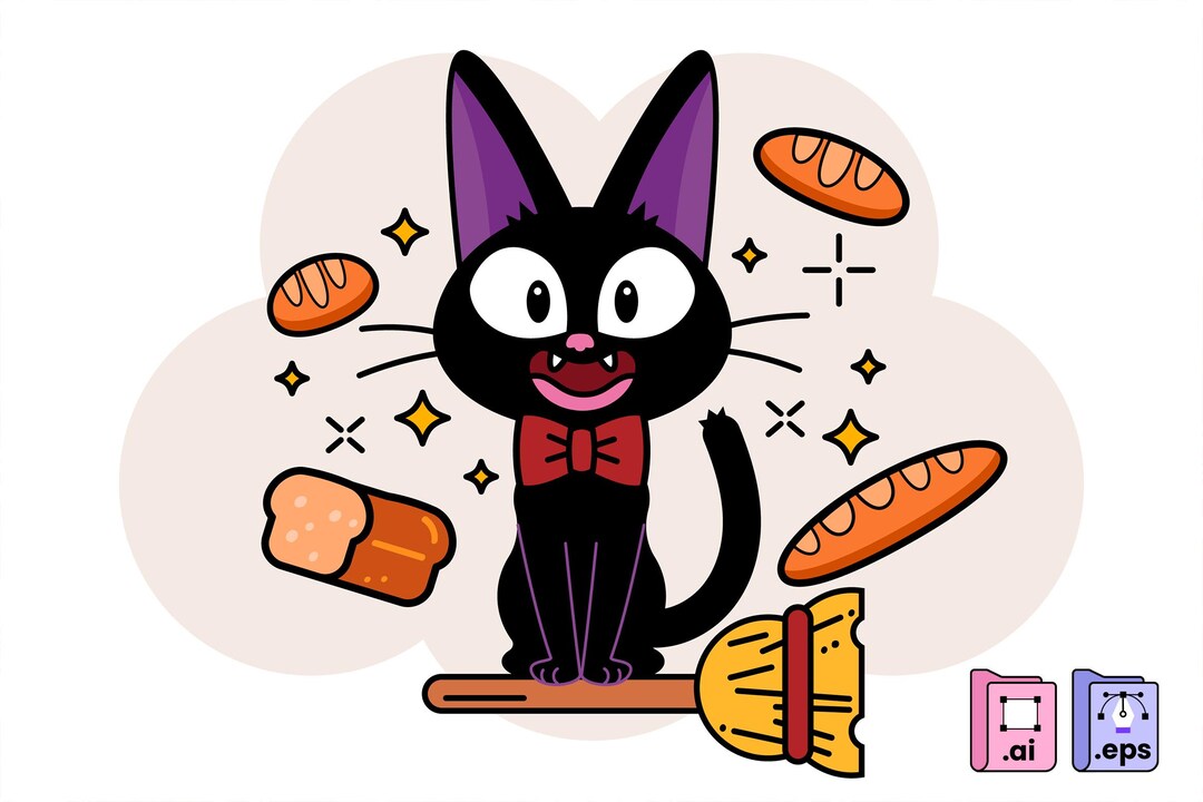 Jiji the Cat Illustration - Etsy