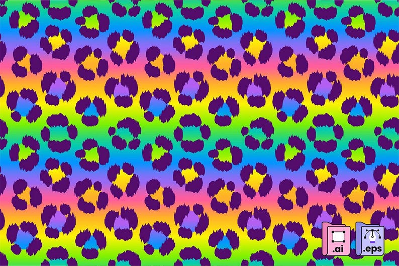 Rainbow Cheetah Pattern - Etsy