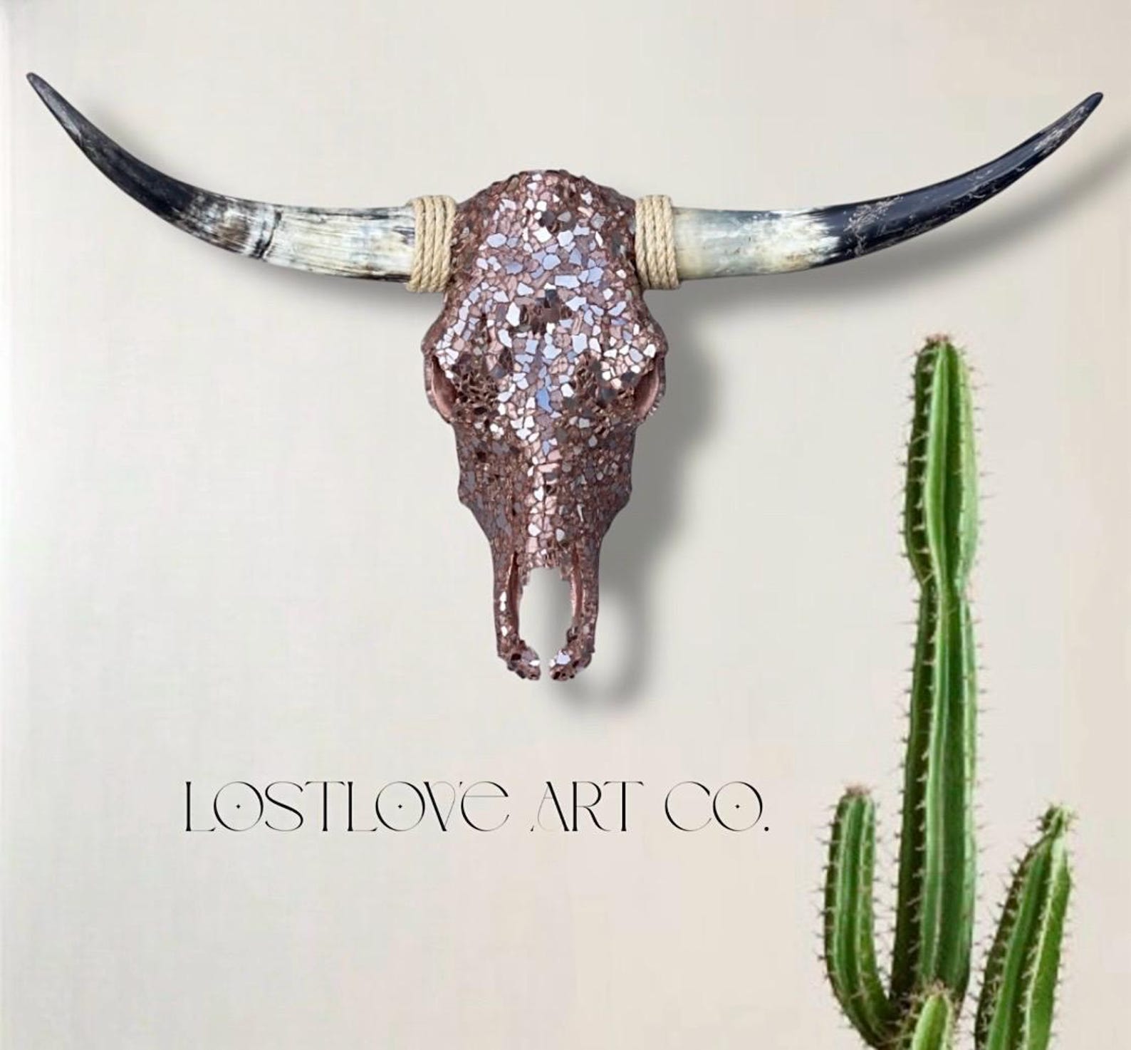 Rose Gold Cow Steer Skull | Wall Art | Country Farmhouse Shabby Chic ...