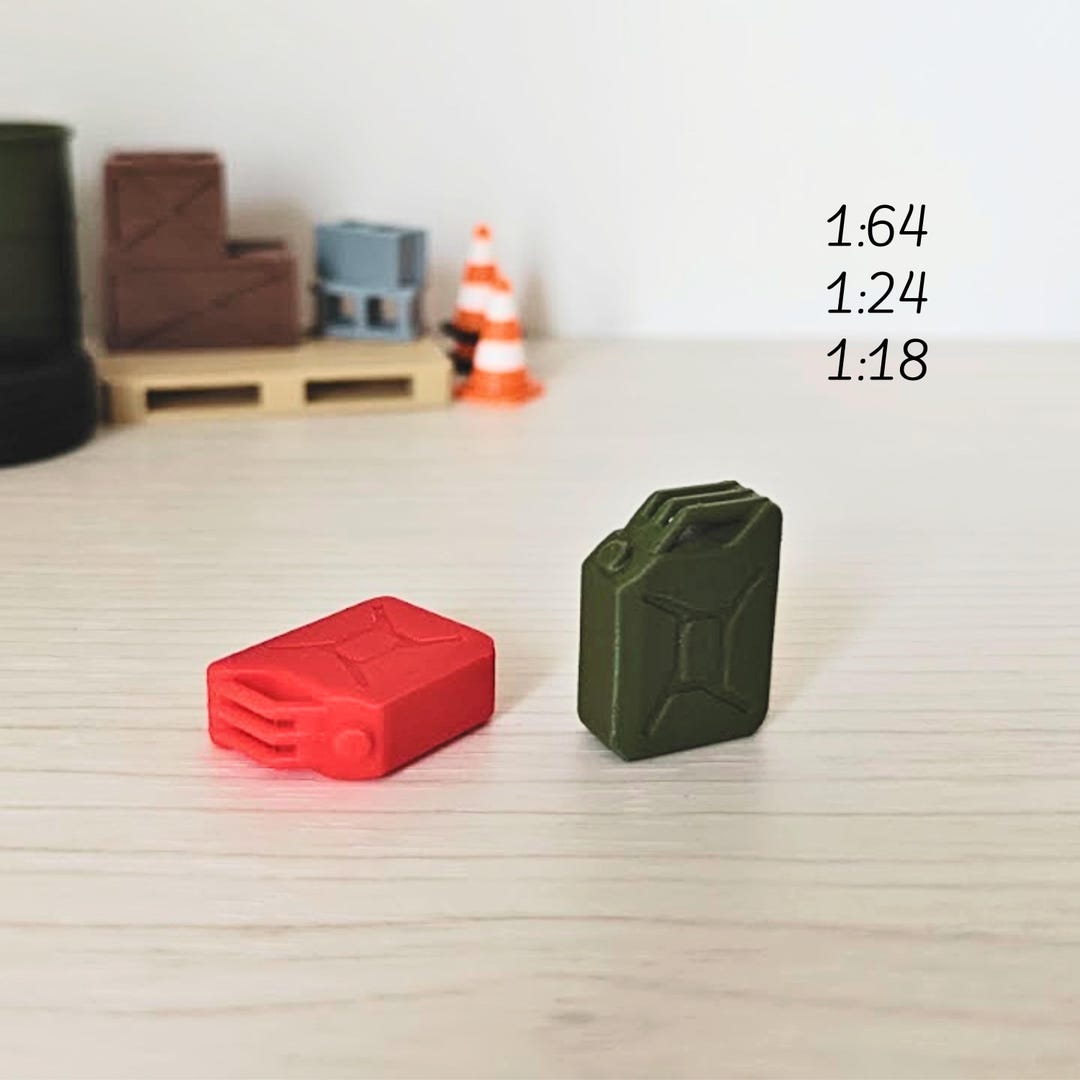Miniature Jerry Cans, 1/64 1/24 1/18 Scale Diorama Accessories for Mini ...