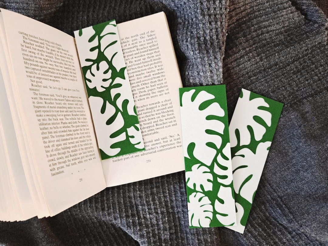 Monstera Bookmarks Set, Leaf Bookmarks, Gift for Bookworms or Gift for ...