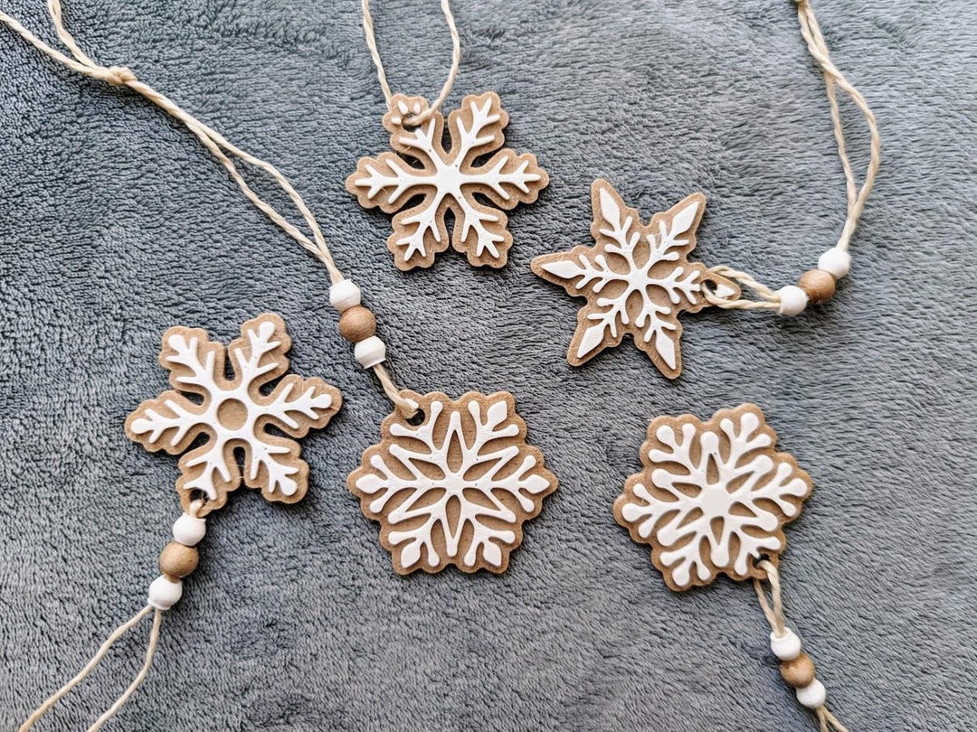 Rustic 3D Printed Snowflake Ornaments – Made With Wood Filament for ...