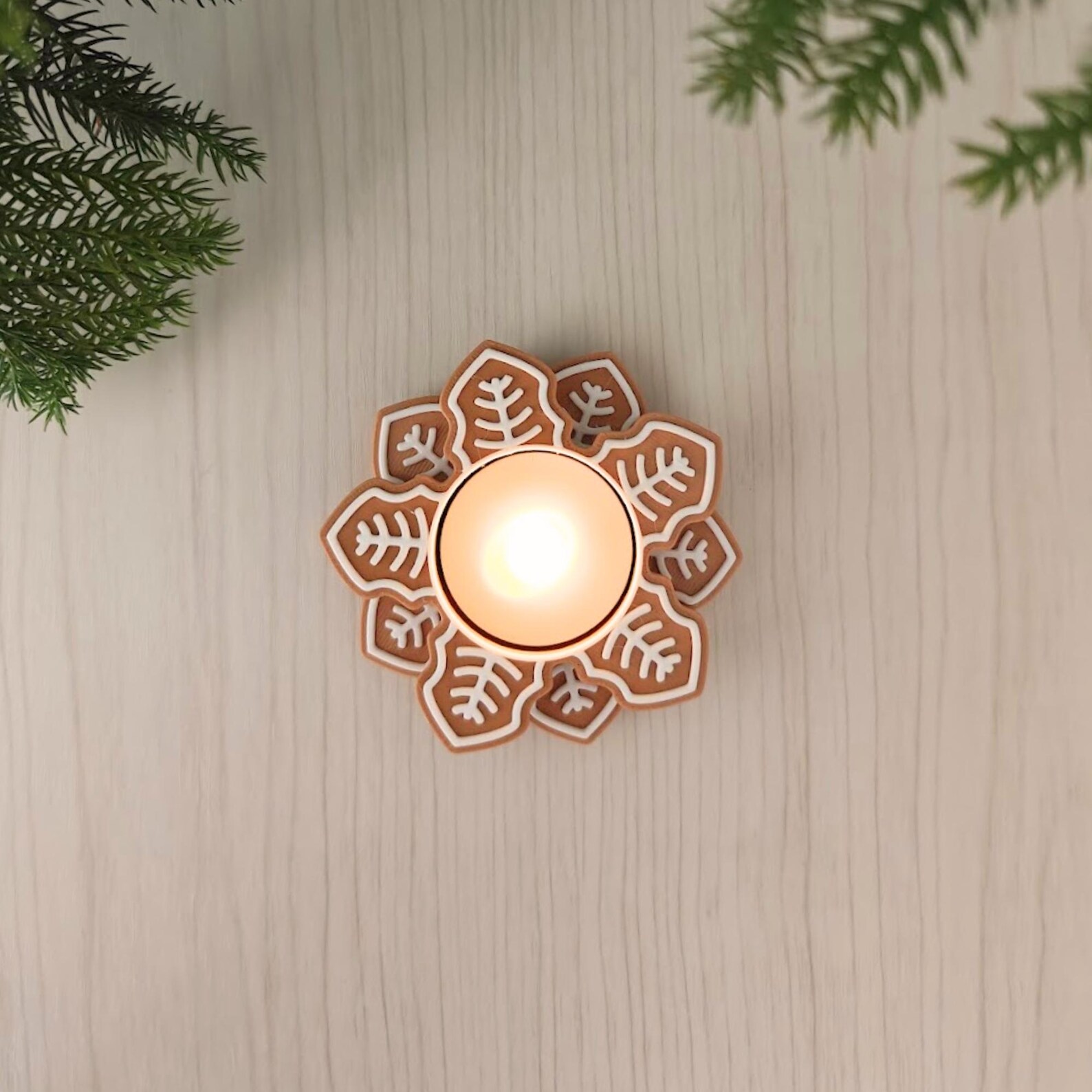 Gingerbread Cookie LED Tealight Holder, Christmas Gift, Holiday Decor ...