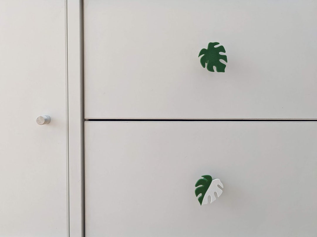 Custom 3d-printed Leaf Handles for Kallax, Monstera Leaf Knob, Leaf ...