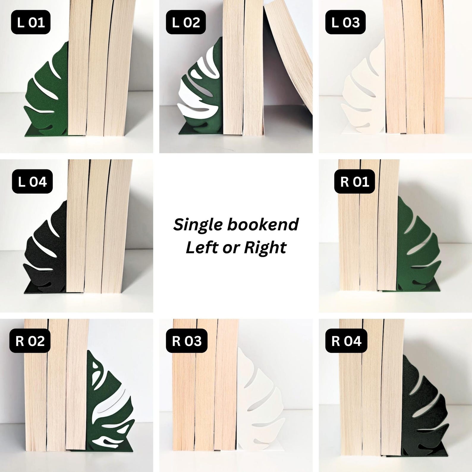 Monstera Bookends, Gift for Book Lovers, Monstera Deliciosa, Monstera ...
