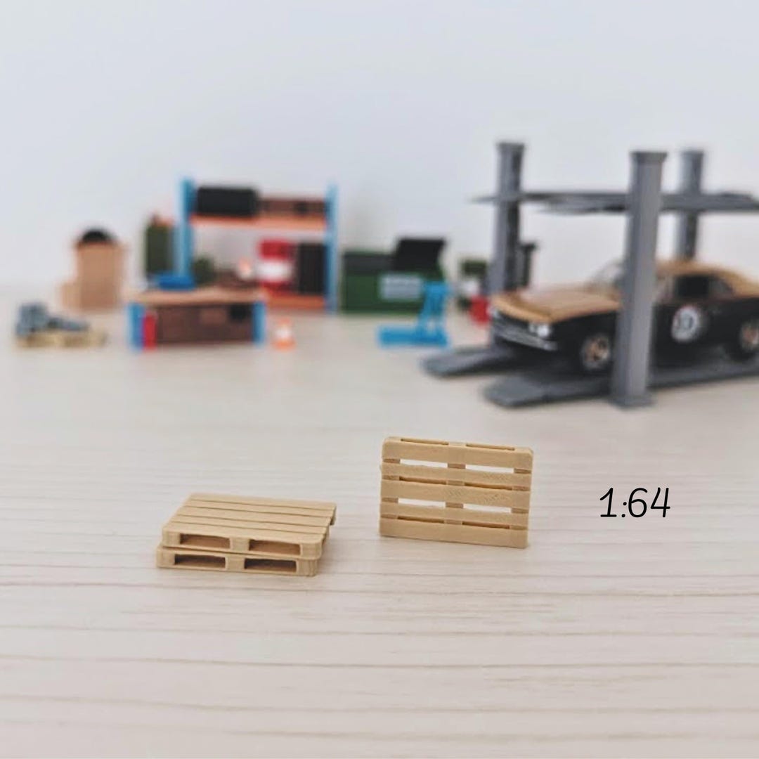Miniature Pallets, 1/64 Scale Diorama Accessories for Mini Displays ...