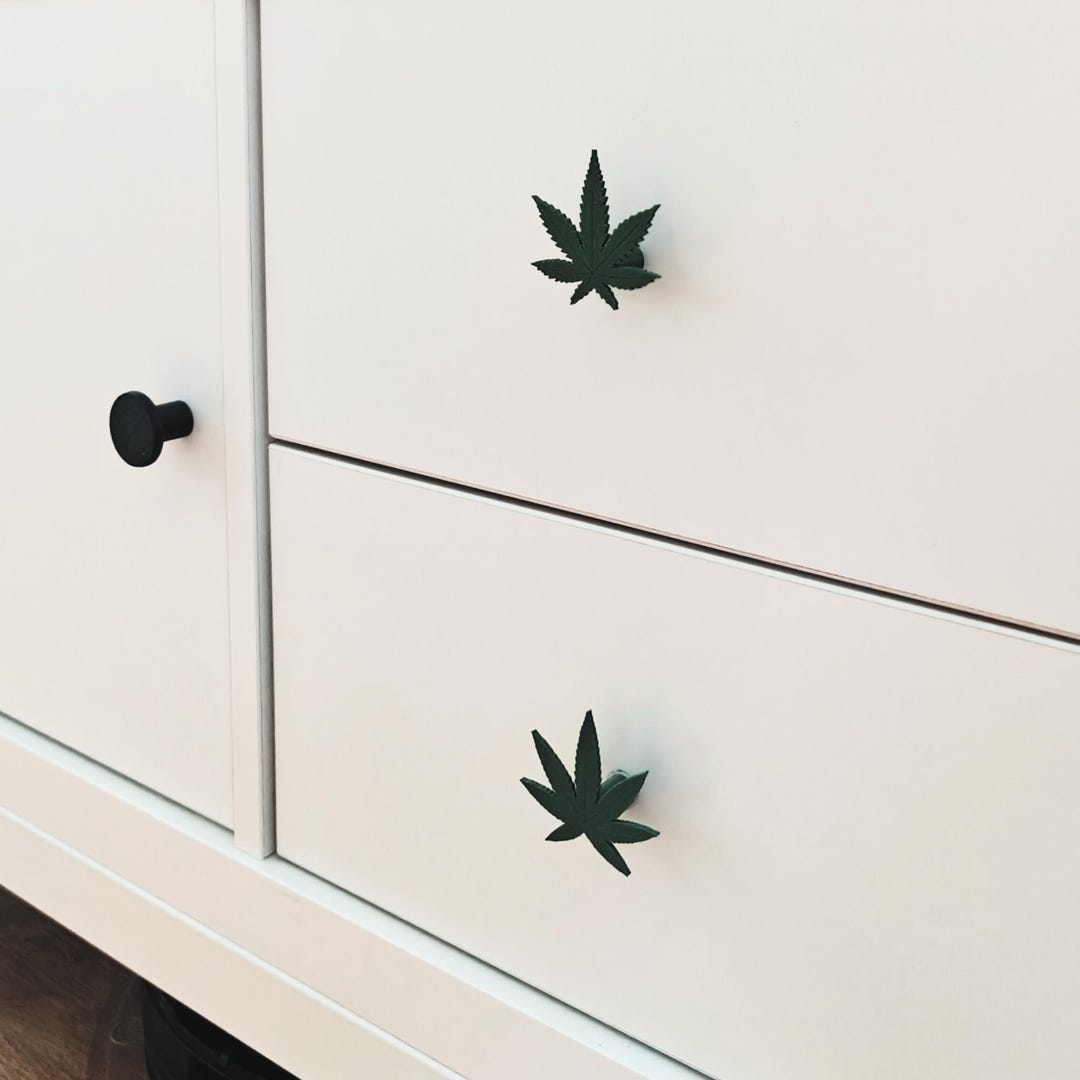 Weed Leaf Knobs for Door or Drawer, Marijuana Knob, Cannabis Handle ...