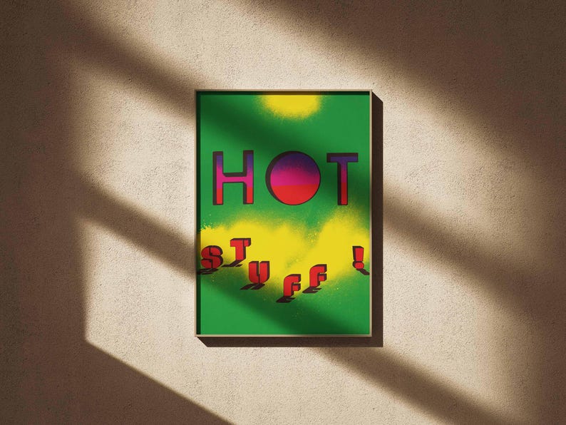 Hot Stuff Pop Art Poster: Retro Typography Print - Etsy
