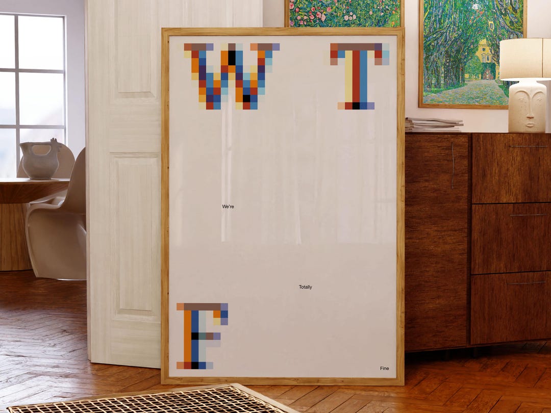 WTF Pixel Art Printable Art: Modern Typography, Funny Wall Decor ...