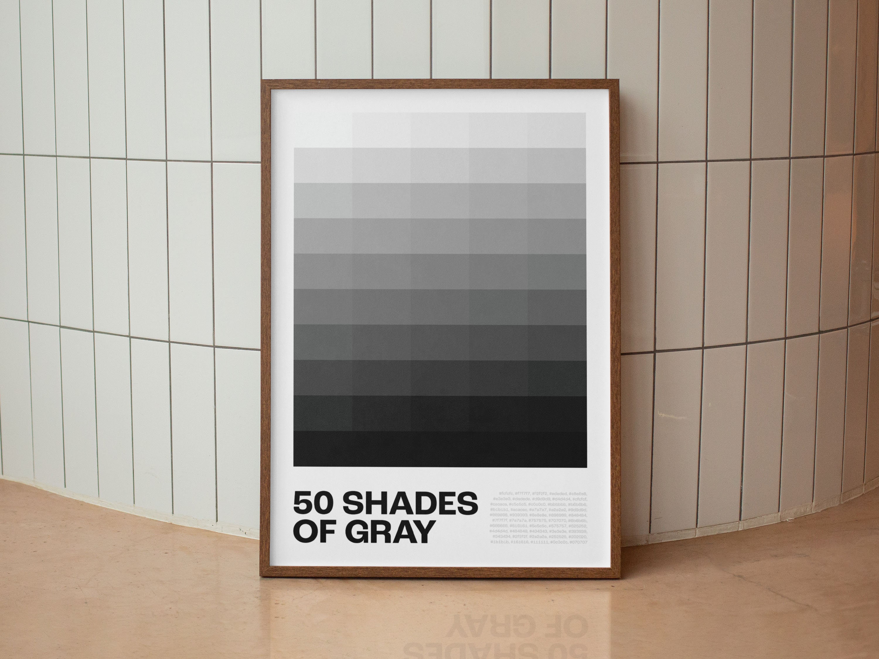 Gray Poster, Color Chart Art, Minimalist Gray Scale Print, Gray ...