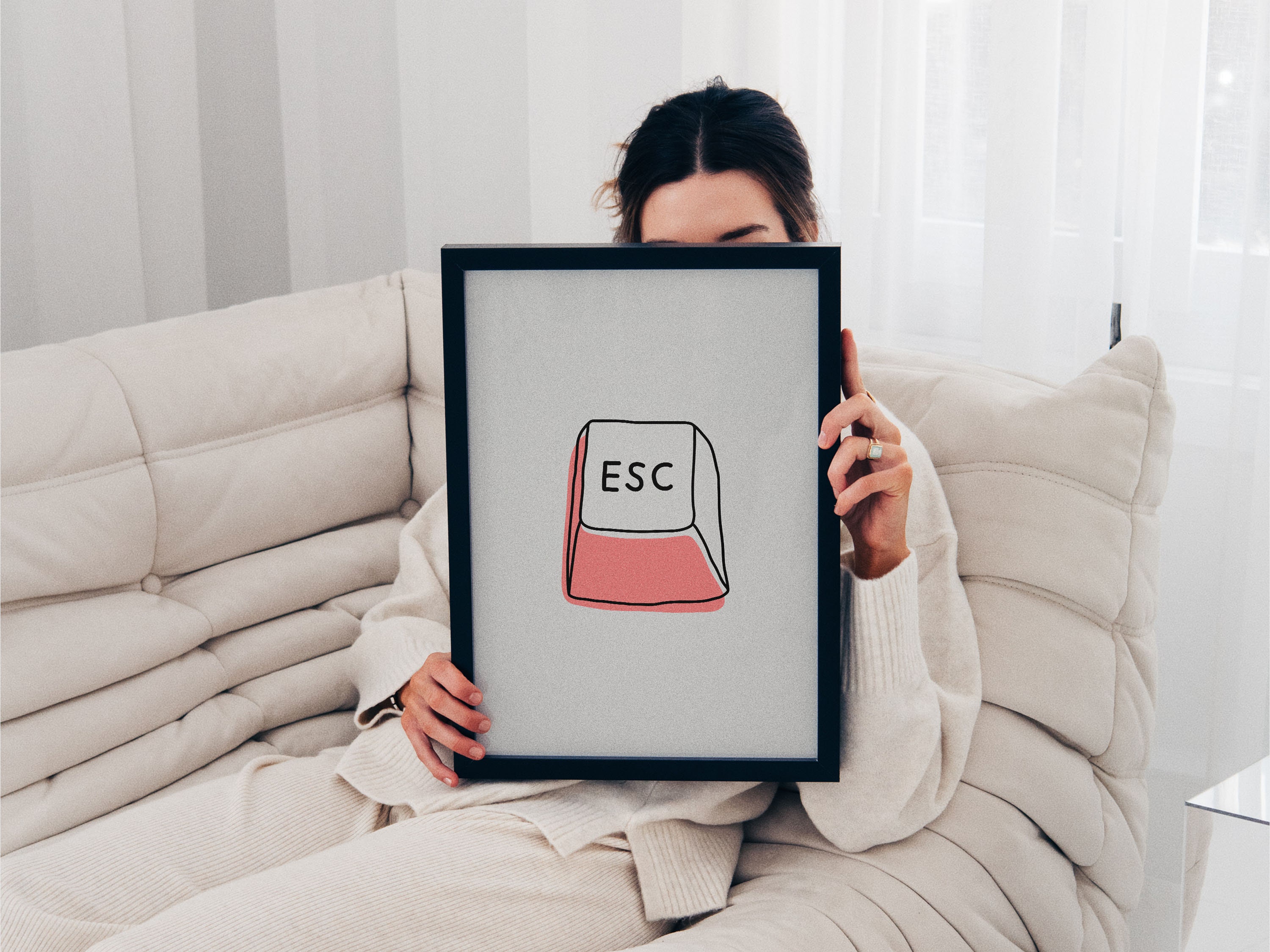 ESC Key Art Print, Vintage Poster, Retro Wall Art, Computer Key ...