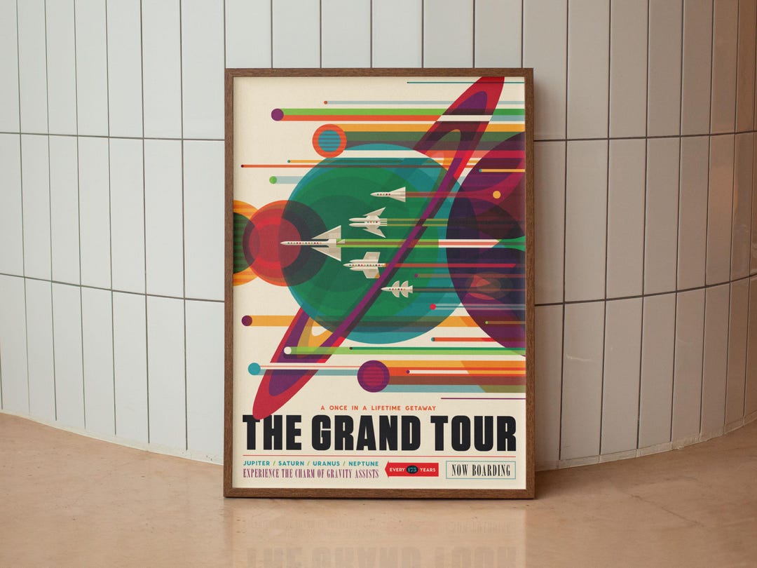 Retro Space Travel Poster, NASA Art Print, Vintage Sci-fi Wall Art ...