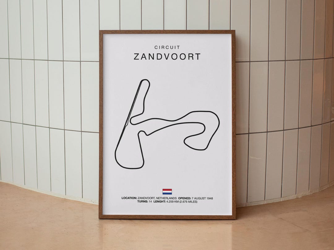 Dutch Race Track Poster, Zandvoort Circuit Art, Motorsport Track Map ...