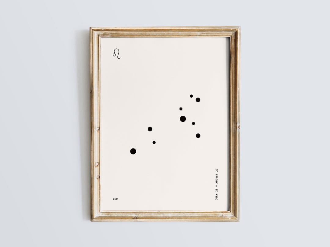 Minimalist Leo Constellation Print: Modern Astrology Decor - Etsy