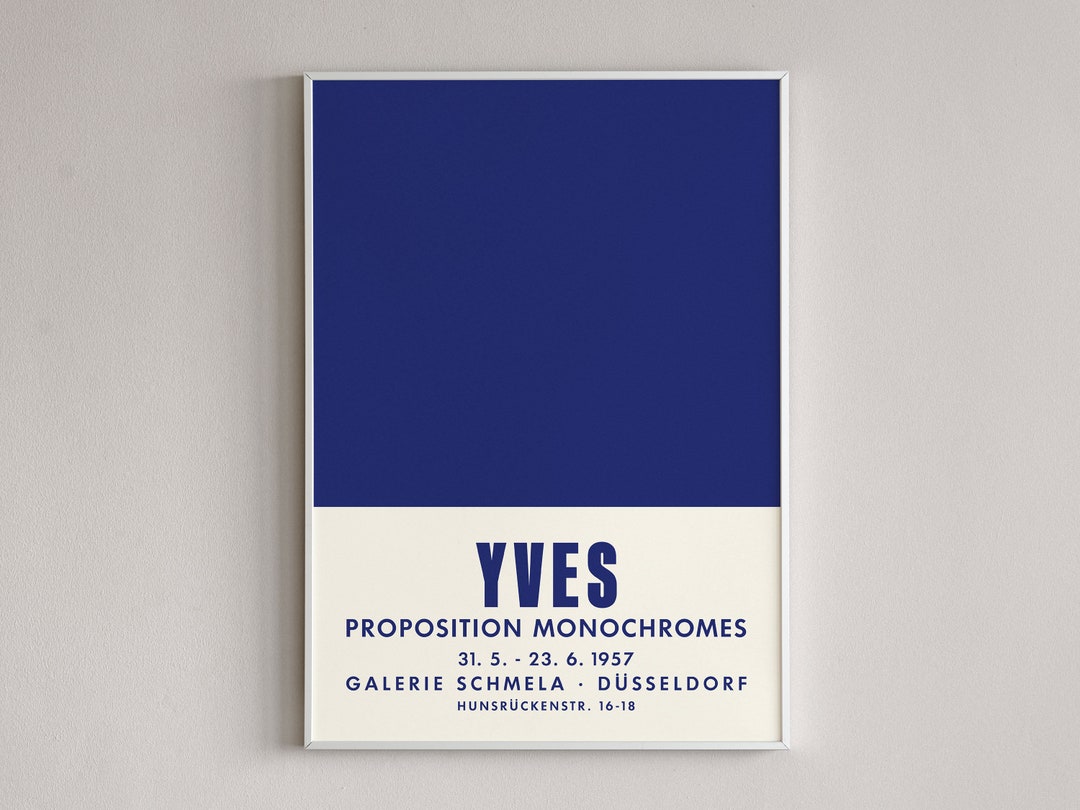 Yves Klein Poster, Blue Art Print, Exhibition Poster, Blue Monochrome ...