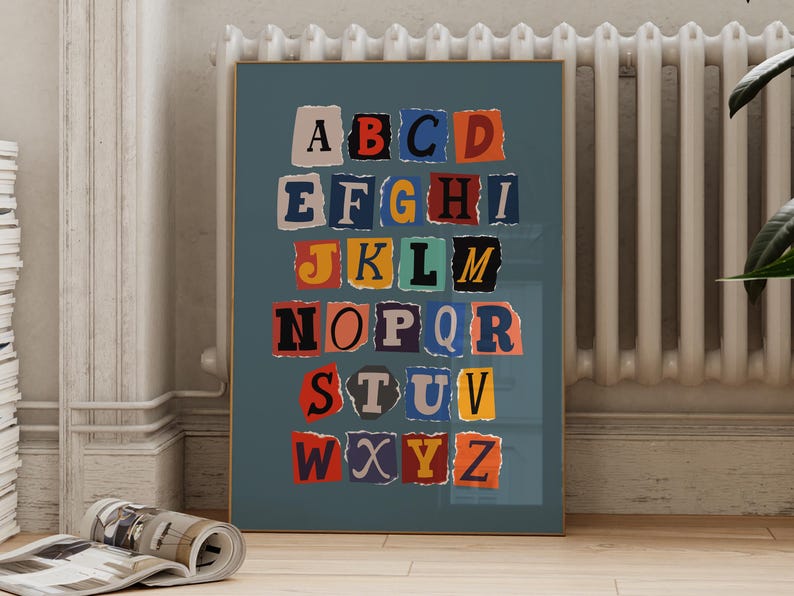 Colorful Alphabet Collage Art Print: Mixed Typography Cutout Letters - Etsy
