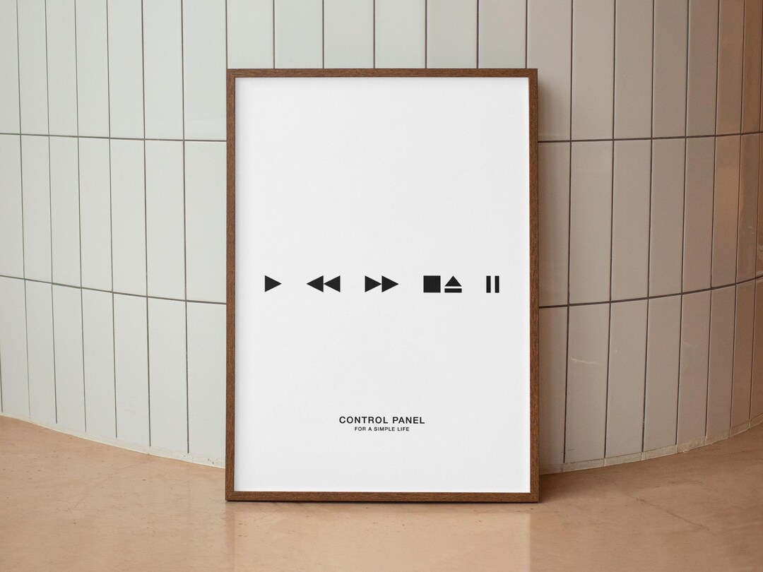 Minimalist Control Panel Art, Remote Control Poster, Simple Life Wall ...